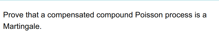 Solved Prove that a compensated compound Poisson process is | Chegg.com