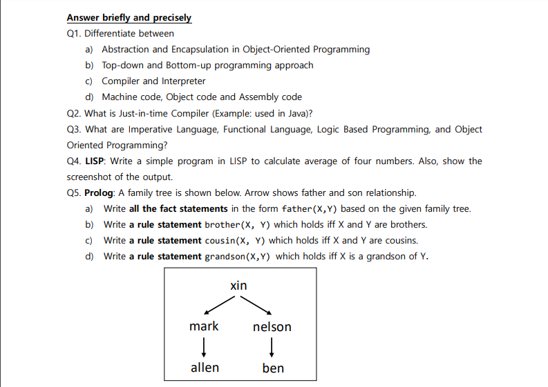 Solved Answer briefly and precisely Q1. Differentiate | Chegg.com
