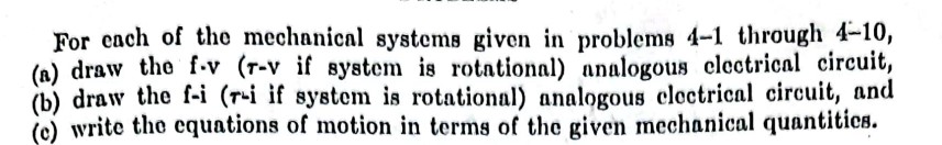 Solved For each of the mechanical systems given in problems | Chegg.com