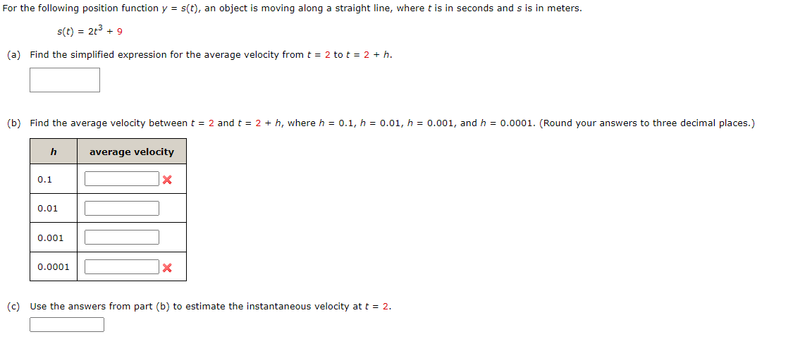Solved For The Following Position Function Y S T An