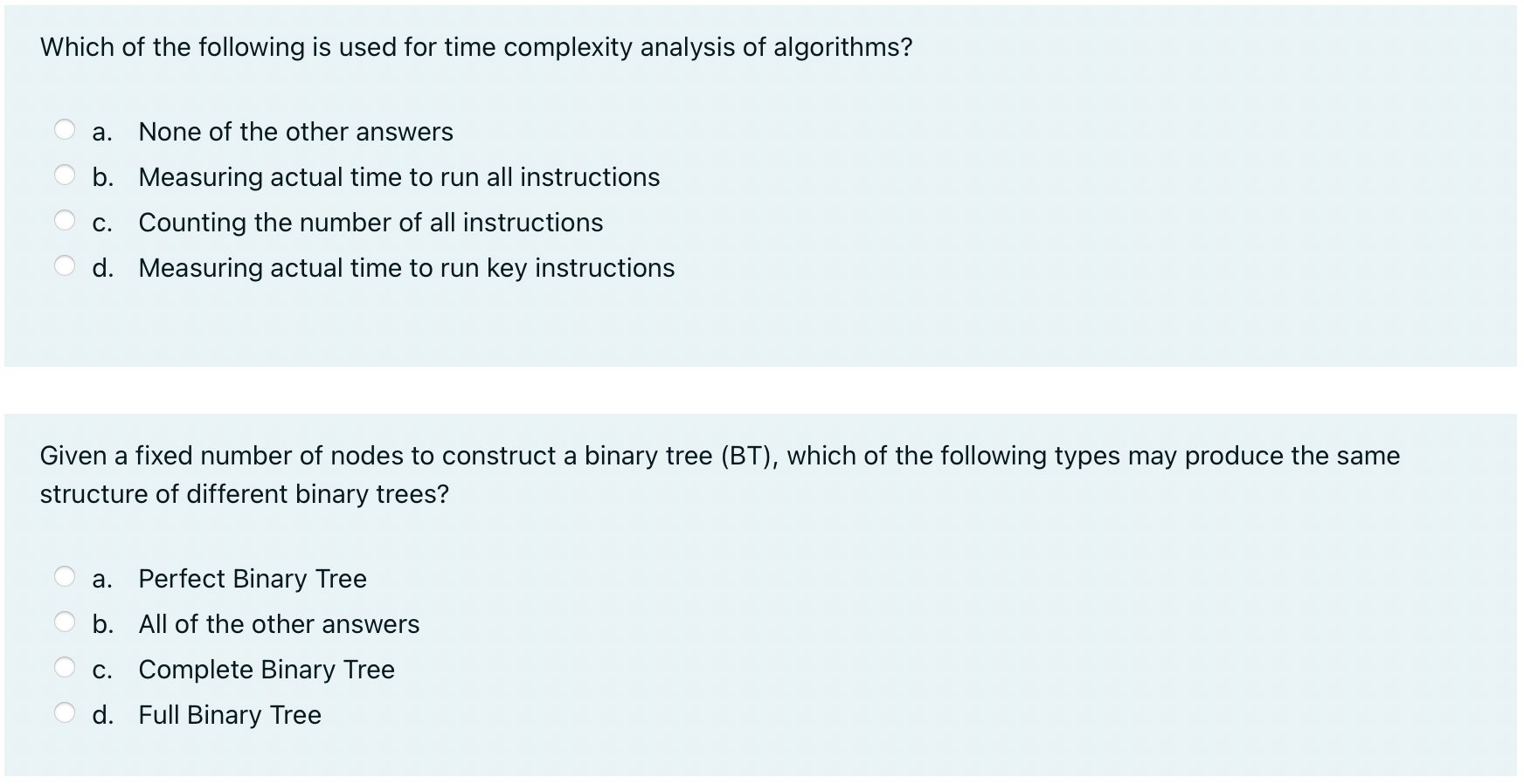 Solved Which of the following is used for time complexity | Chegg.com