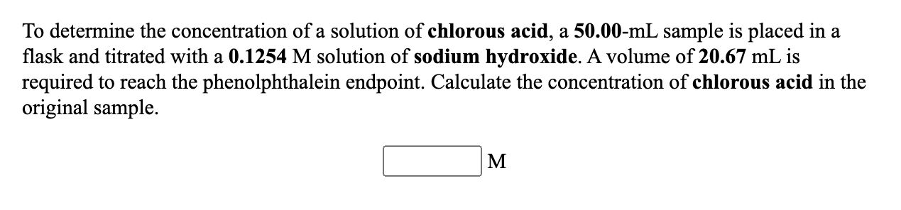 Solved To determine the concentration of a solution of | Chegg.com