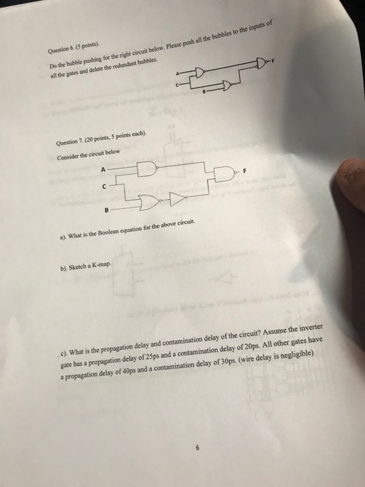 Solved Question 6.(5 points). Do the bubble pushing for the | Chegg.com