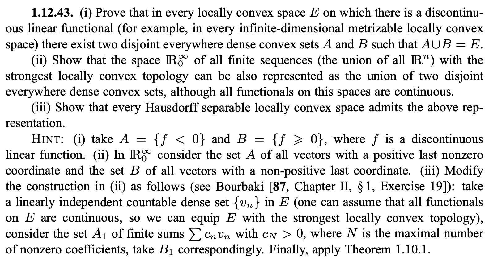 Solved 1.12.43. (i) Prove that in every locally convex space | Chegg.com