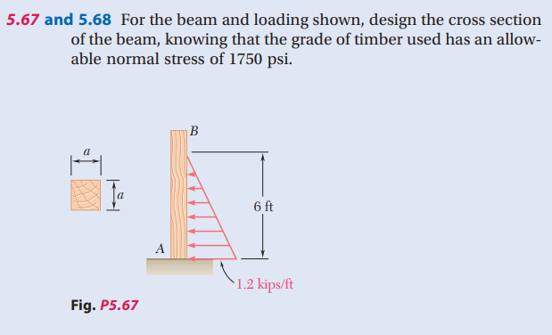 Solved 5.67 and 5.68 For the beam and loading shown, design | Chegg.com