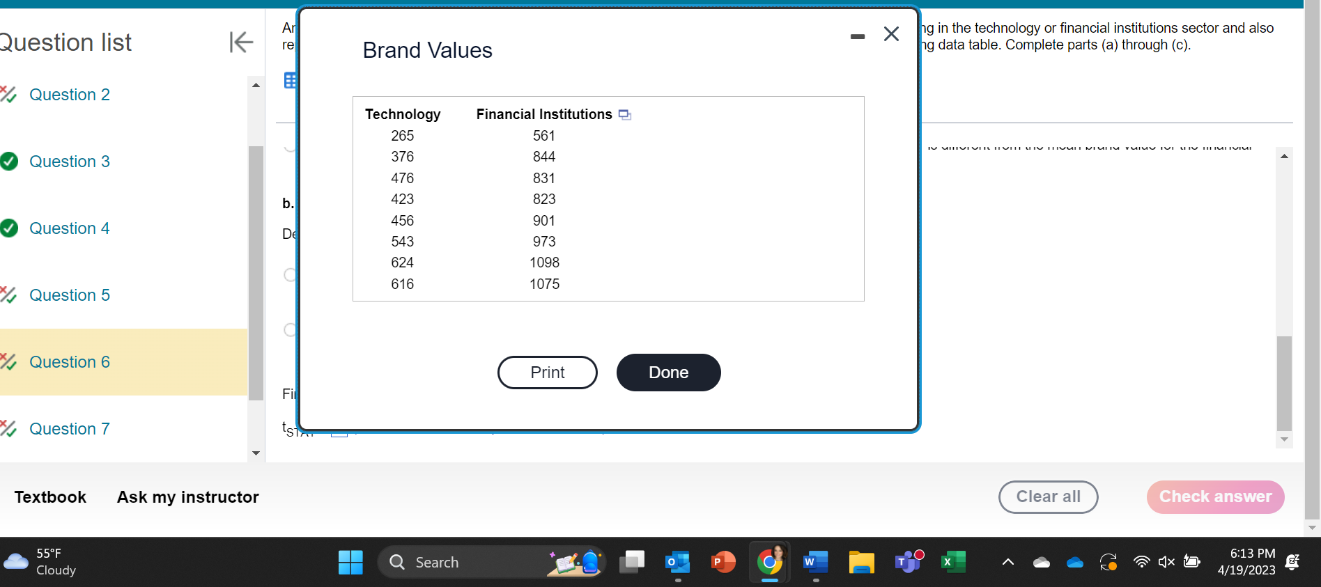 - × g in the technology or financial institutions | Chegg.com