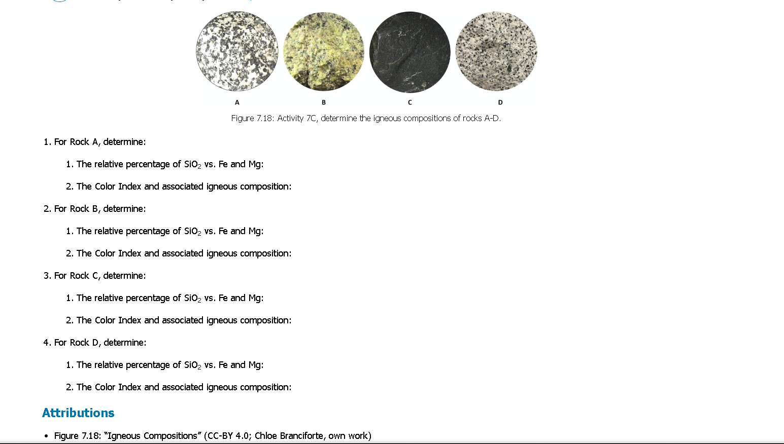 Solved Figure 7.18: Activity 7C, determine the igneous | Chegg.com