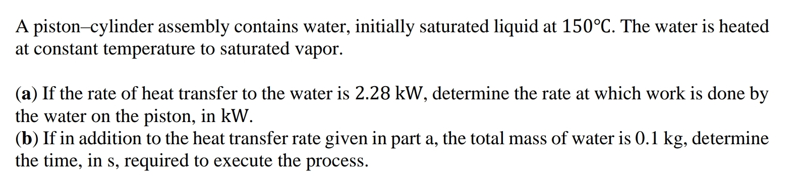 Solved A piston-cylinder assembly contains water, initially | Chegg.com