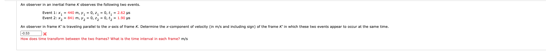 Solved An observer in an inertial frame k observes the | Chegg.com