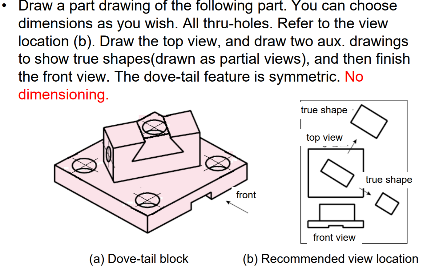 Solved • Draw a part drawing of the following part. You can | Chegg.com