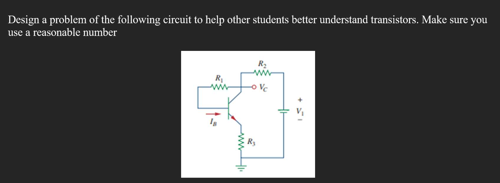 Solved Design a problem of the following circuit to help | Chegg.com