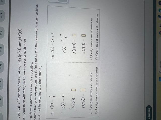 Solved each pair of functions f and g below, find f(g(x)) | Chegg.com
