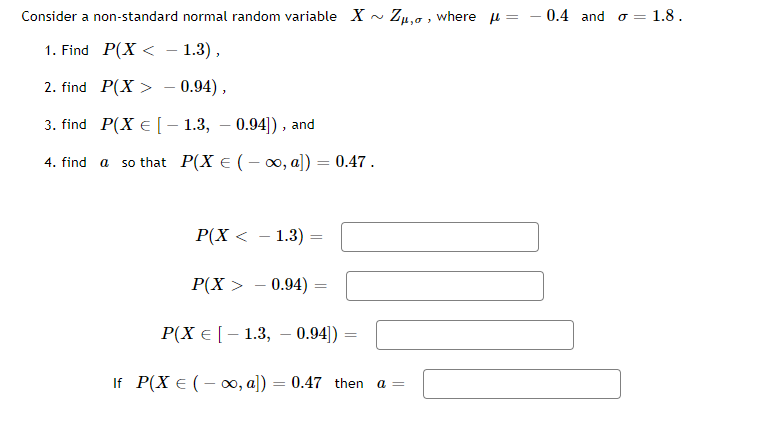 Solved Consider a non-standard normal random variable X 2,o, | Chegg.com