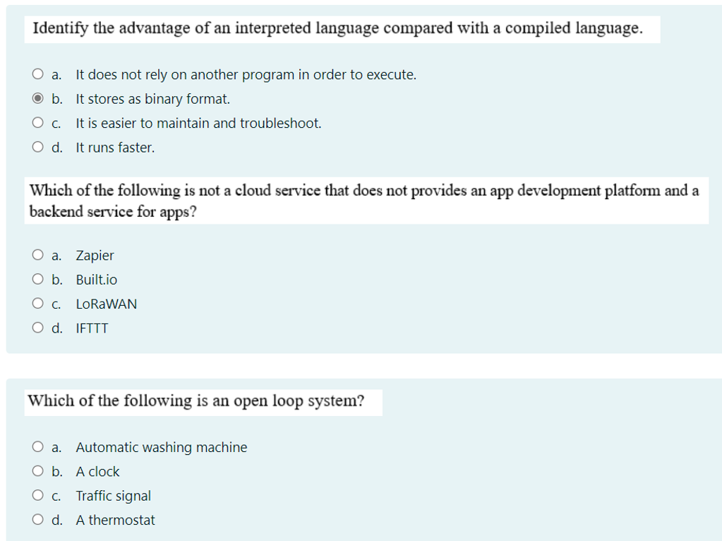 Solved Identify the advantage of an interpreted language | Chegg.com