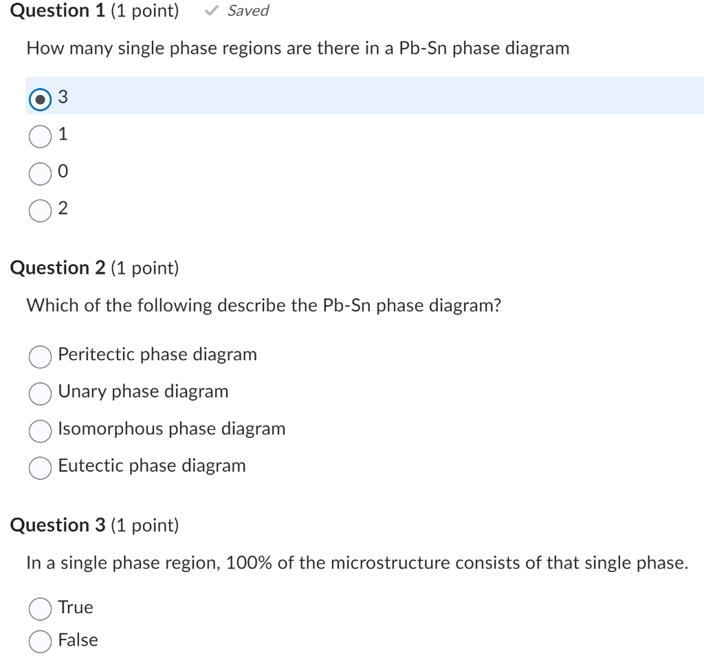 Solved How many single phase regions are there in a Pb−Sn | Chegg.com