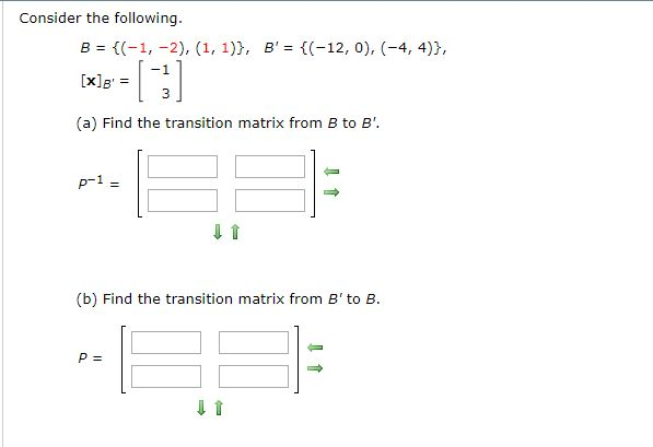 Solved Consider the following. (a) Find the transition | Chegg.com