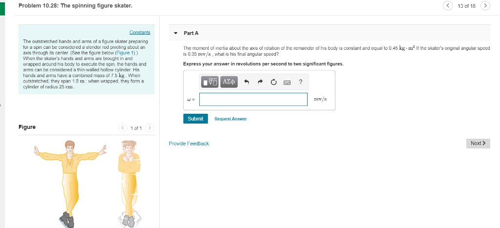 Solved Problem 10.28: The spinning figure skater 13 of 18> | Chegg.com