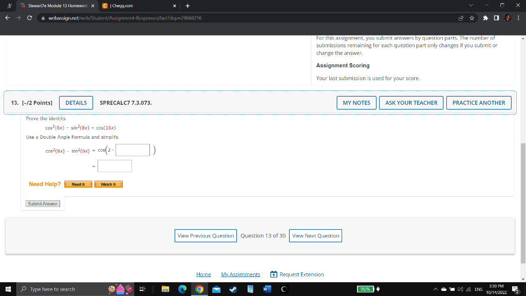 Solved For this assignment, you submit answers by question | Chegg.com