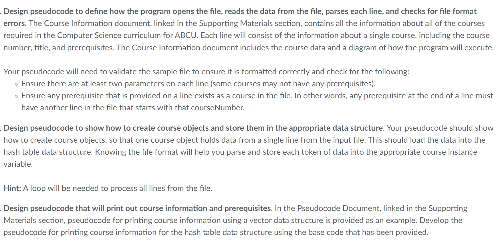 Solved For this milestone, you will be creating pseudocode | Chegg.com