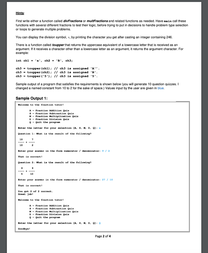 Solved Cs 1336 Assignment 5 Due Monday November 11 2019 