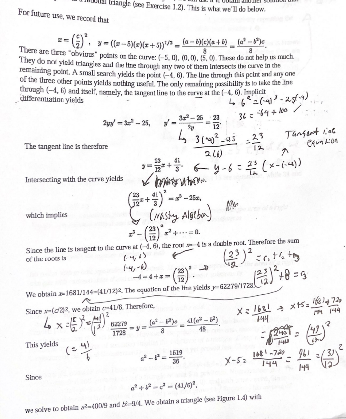 Solved The question is asking to use Diophantus' tangent | Chegg.com