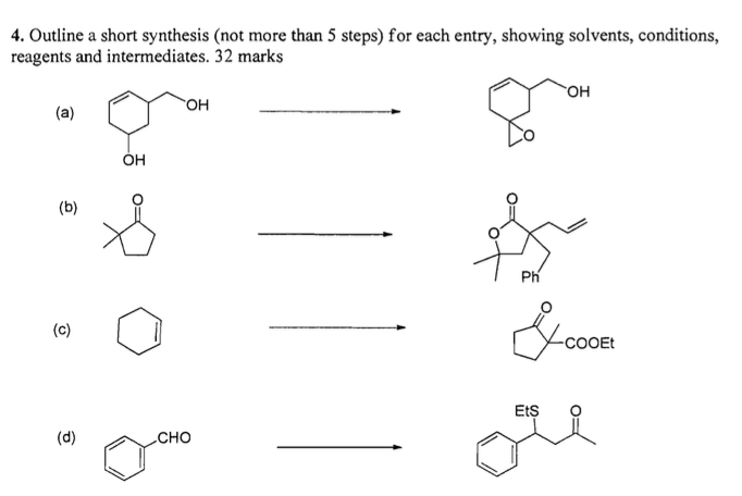 Solved 4. Outline a short synthesis (not more than 5 steps) | Chegg.com
