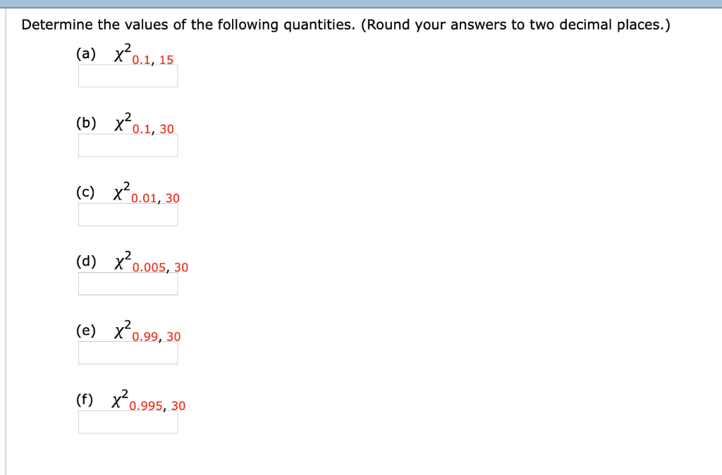Solved Determine the values of the following quantities. | Chegg.com
