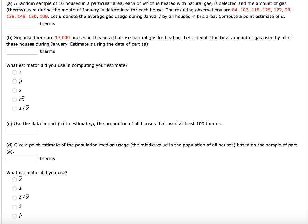 Solved (a) A random sample of 10 houses in a particular | Chegg.com