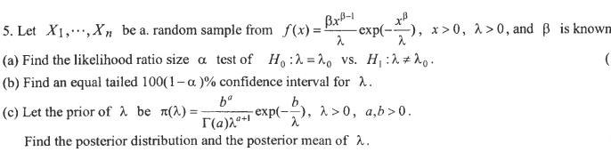Solved Let x1,cdots,xn ﻿be a. ﻿random sample from | Chegg.com