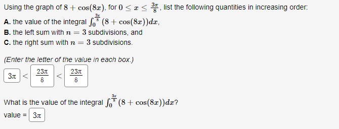 Solved Using the graph of 8+cos(8x), for 0≤x≤83π, list the | Chegg.com