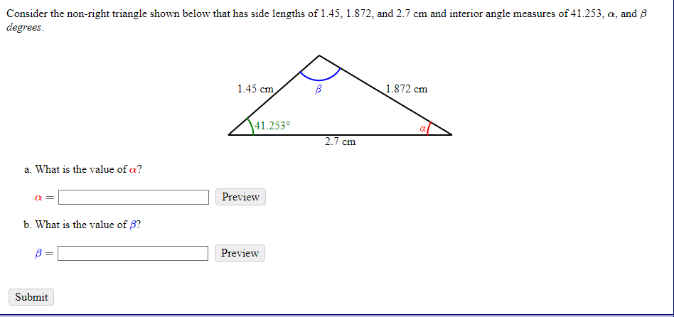 Solved Consider the non-right triangle shown below that has | Chegg.com