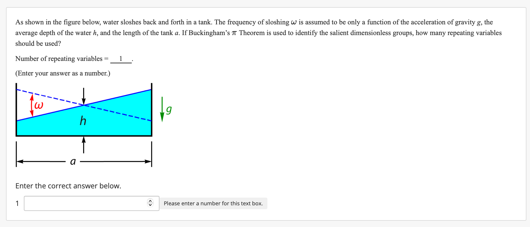Solved As shown in the figure below, water sloshes back and | Chegg.com