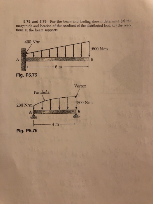 Solved 5.75 and 5.76 For the beam and loading shown, | Chegg.com