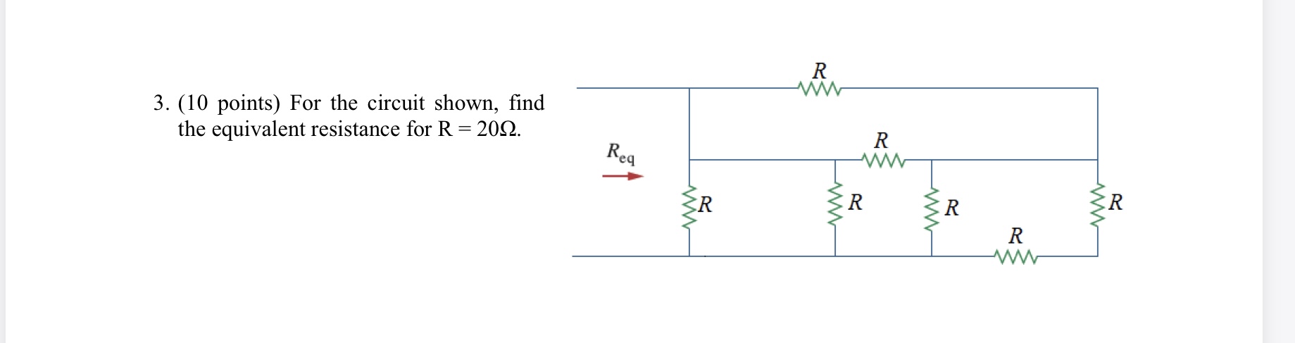 Solved (10 ﻿points) ﻿For the circuit shown, find the | Chegg.com
