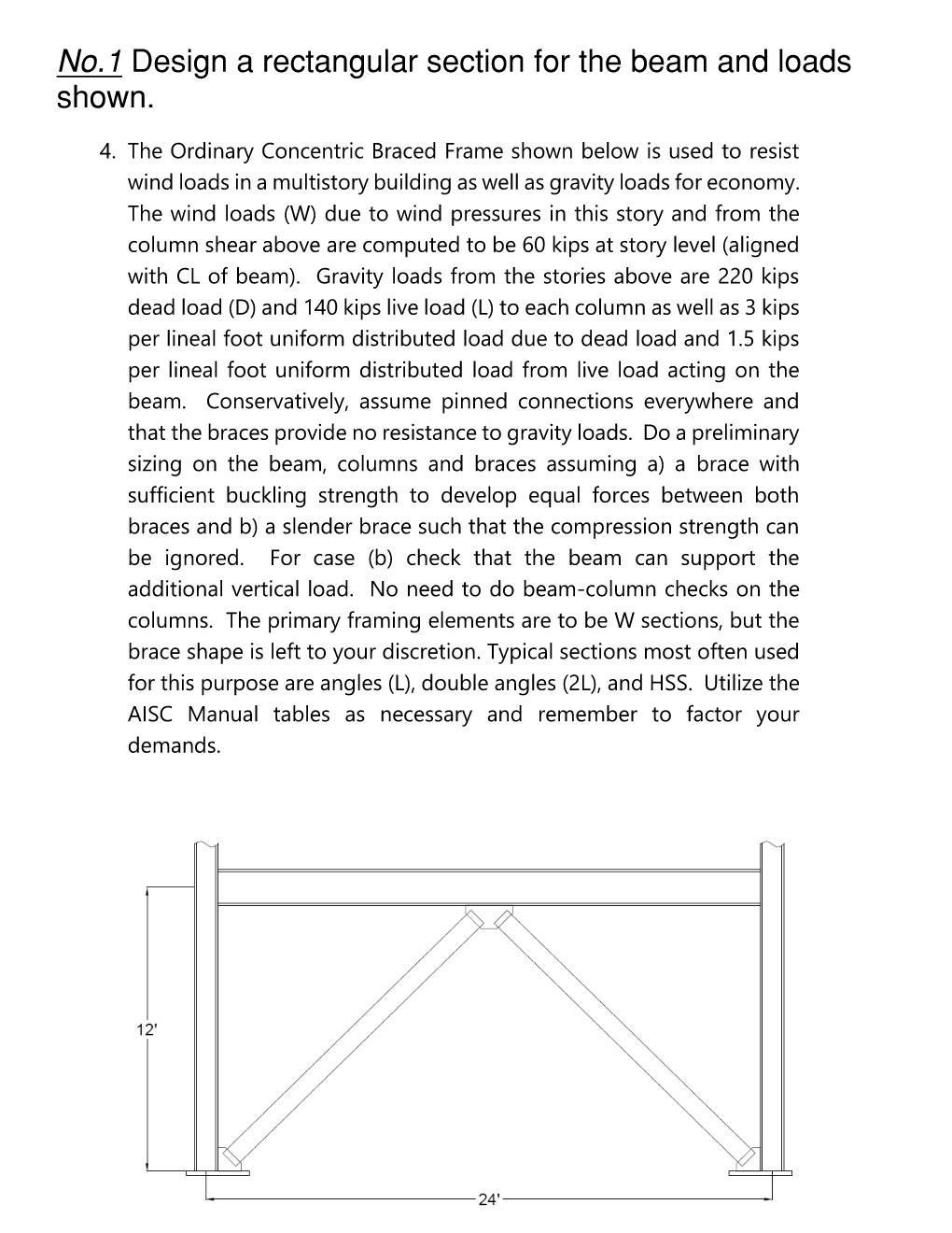 No. 1 Design a rectangular section for the beam and | Chegg.com