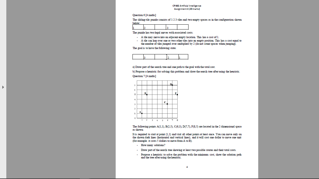 Solved CP468 Artificial Intelligence Assignment 4 [20 marks] | Chegg.com