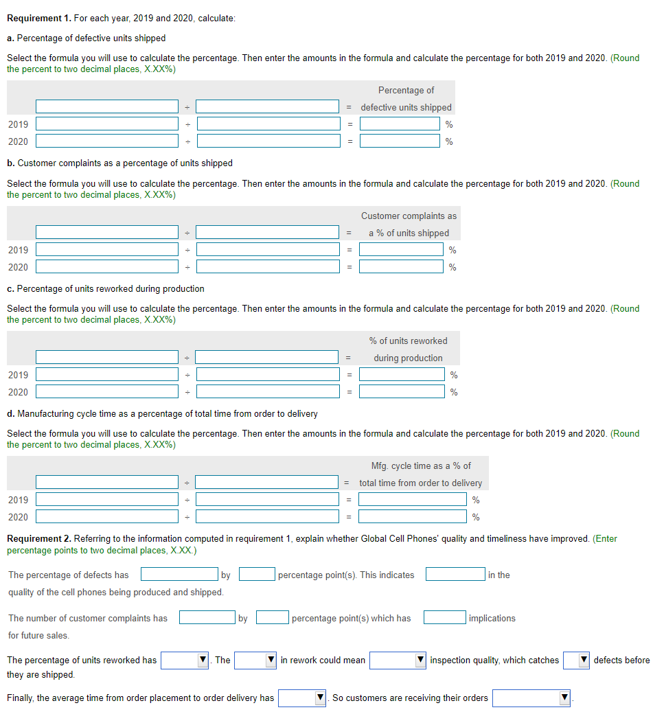 Solved Data table Requirements 1. For each year, 2019 and | Chegg.com