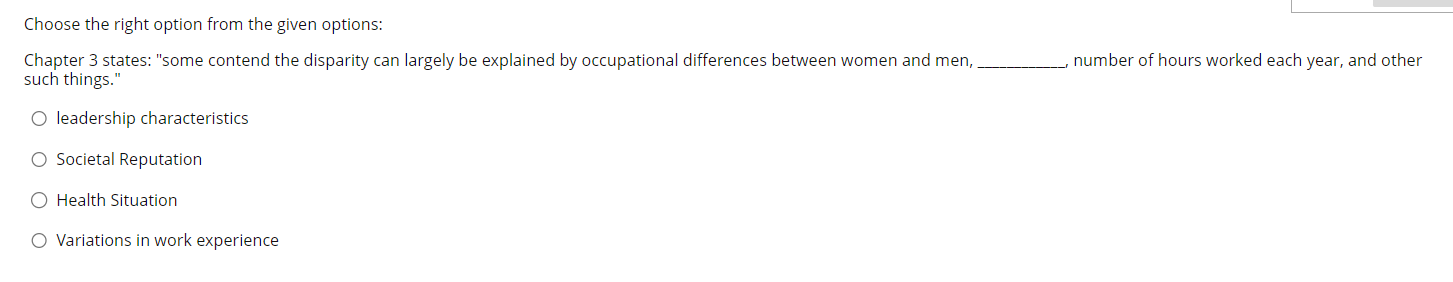 Choose the right option from the given options: | Chegg.com
