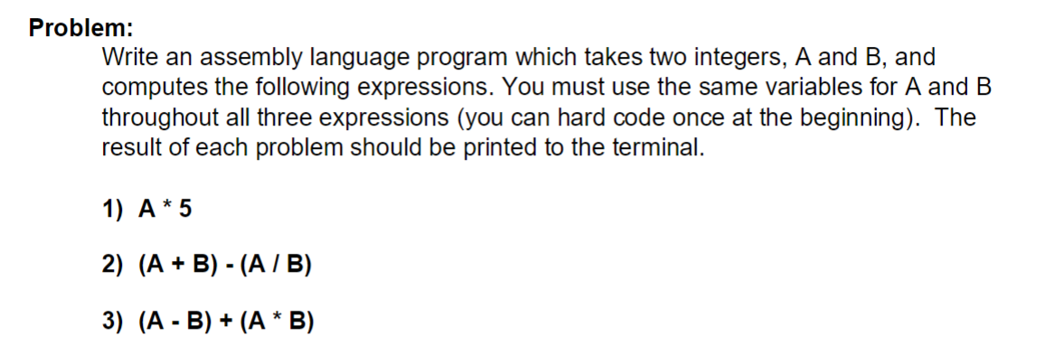 Solved Problem: Write an assembly language program which | Chegg.com