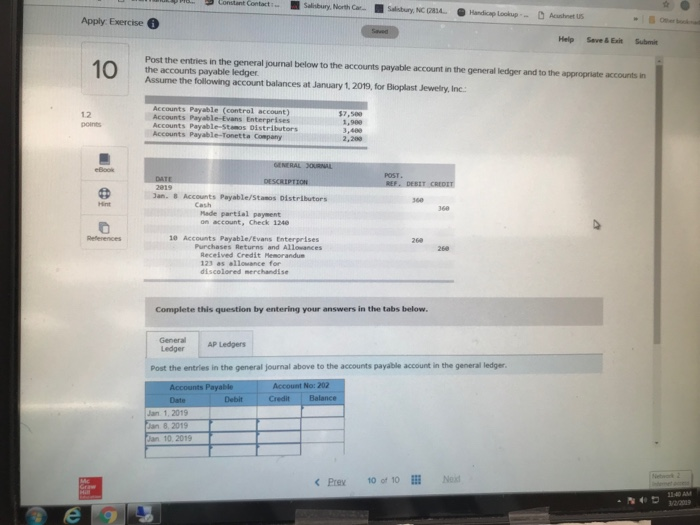 Solved Apply Exercise Help Save& Exit Submit Post the | Chegg.com