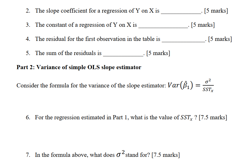 Solved Consider the data in the table below. 1. In the space | Chegg.com