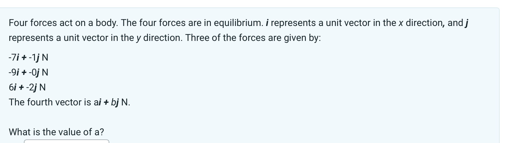Solved Four forces act on a body. The four forces are in | Chegg.com