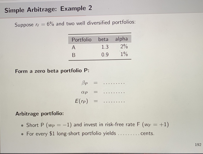 Solved Simple Arbitrage: Example 2 690 and two well | Chegg.com