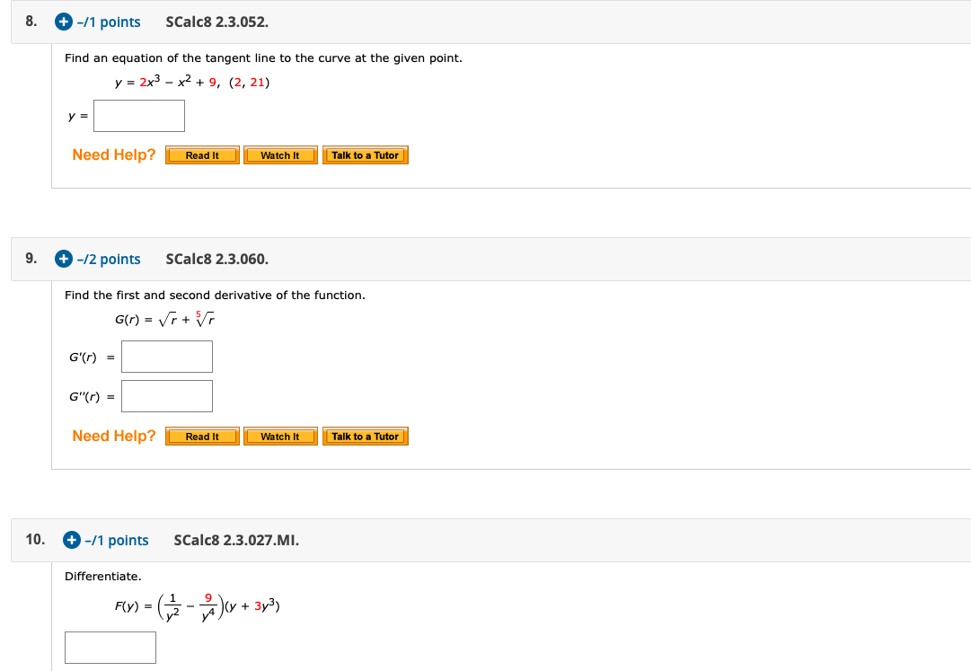 Solved 5. 0/1 points Previous Answers Calc8 2.3.017.MI. | Chegg.com