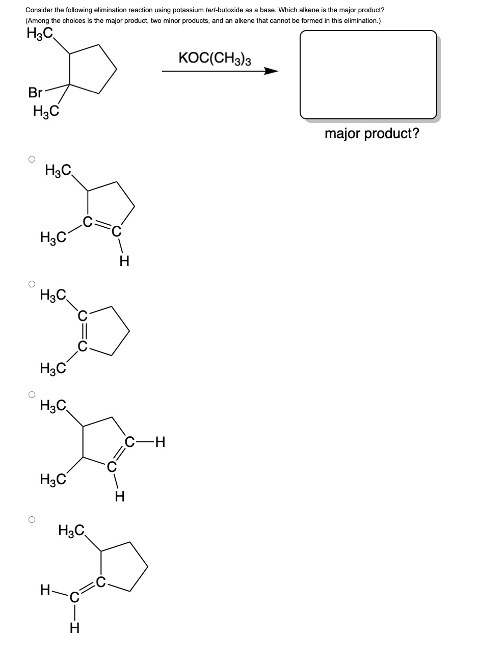 Solved Consider the following elimination reaction using | Chegg.com