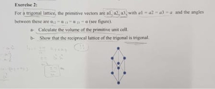 Solved Exercise 2: For a trigonal lattice,the primitive | Chegg.com