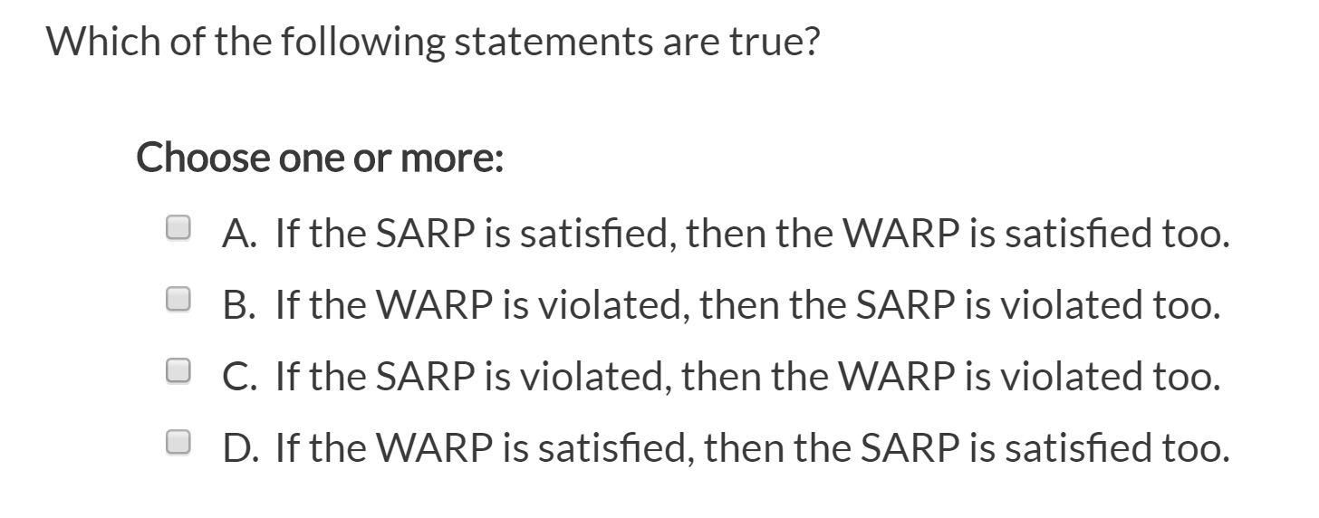 Solved Which of the following statements are true? Choose | Chegg.com