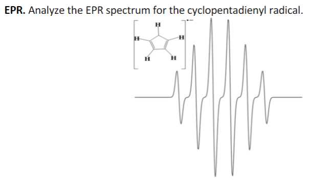Solved EPR. Analyze the EPR spectrum for the | Chegg.com