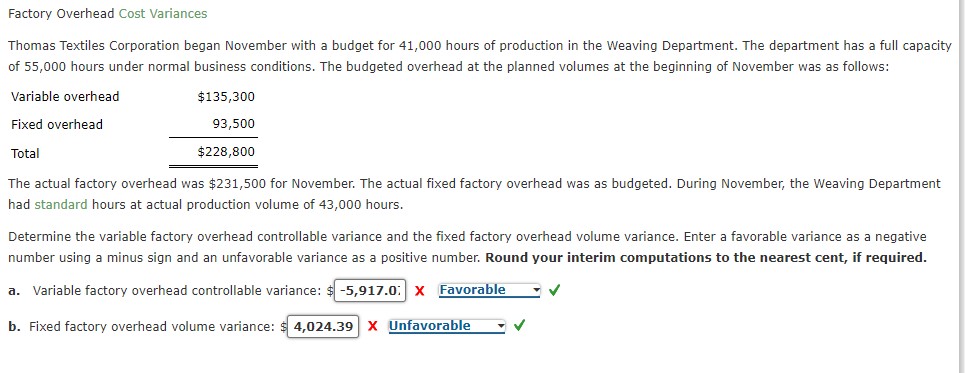 Solved Thomas Textiles Corporation began November with a | Chegg.com