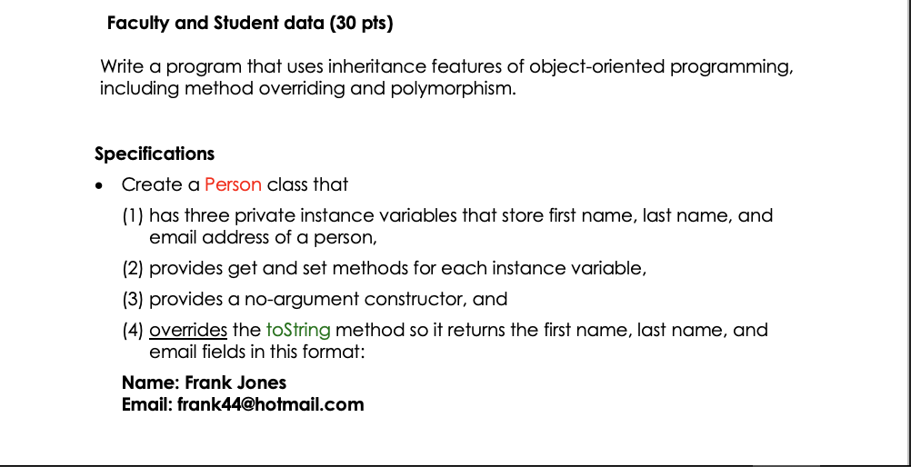 Solved Faculty and Student data ( 30 pts) Write a program | Chegg.com